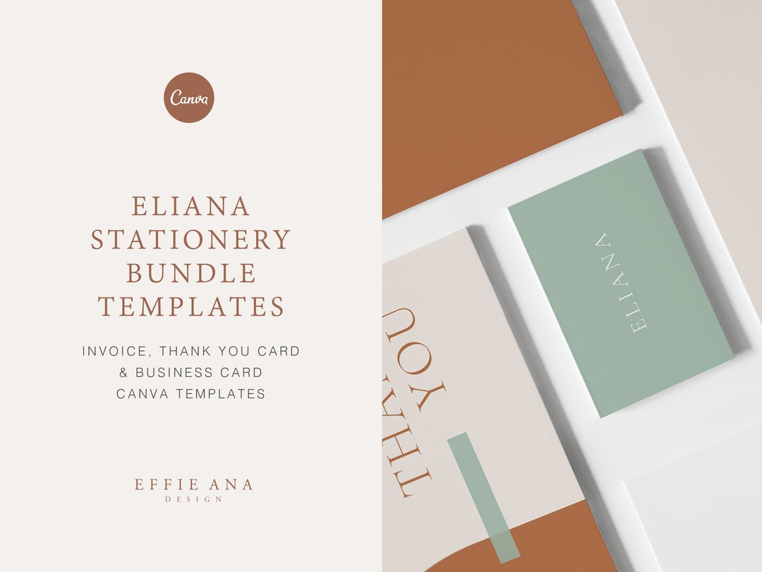 Stationery Bundle Canva Templates Modern Thank You Card - Etsy Australia