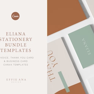 Stationery Bundle Canva Templates Modern Thank You Card - Etsy Australia