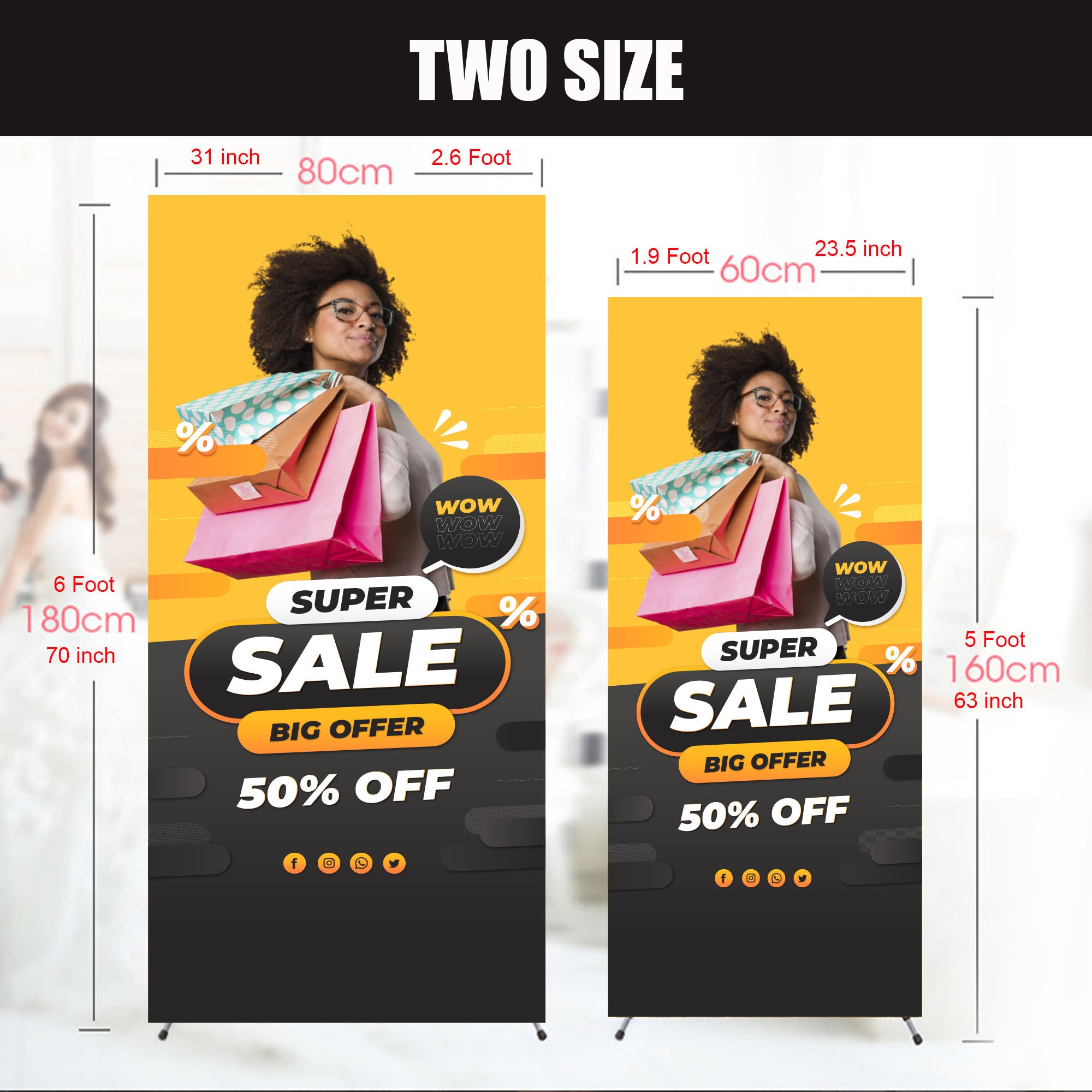 Pull Up Banner Sizes In Inches