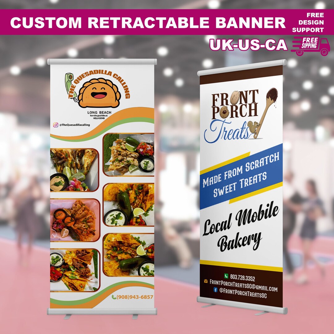 Retractable Banner Custom With Stand, Pop up Shop Display for Vendor ...