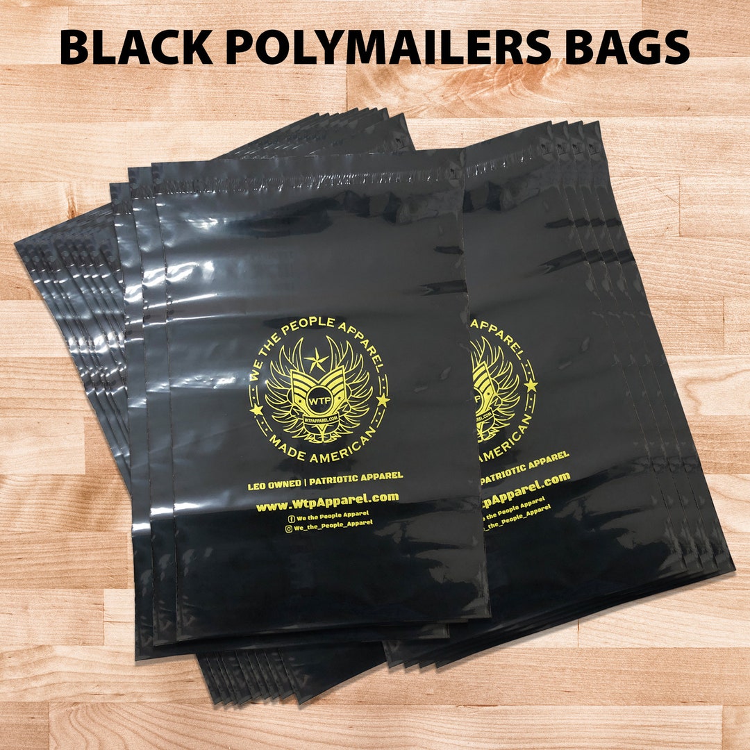 50-1000 PCS Custom Poly Mailers Bag Black, Shipping Poly Mailer, Custom ...