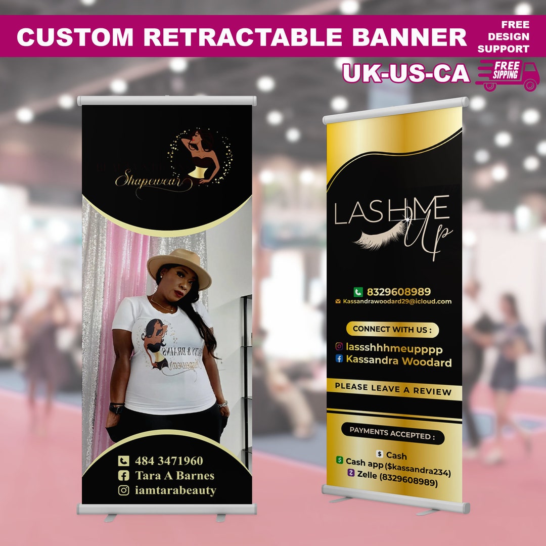 Custom Retractable Banner Wedding Birthday Anniversary Tradeshow ...