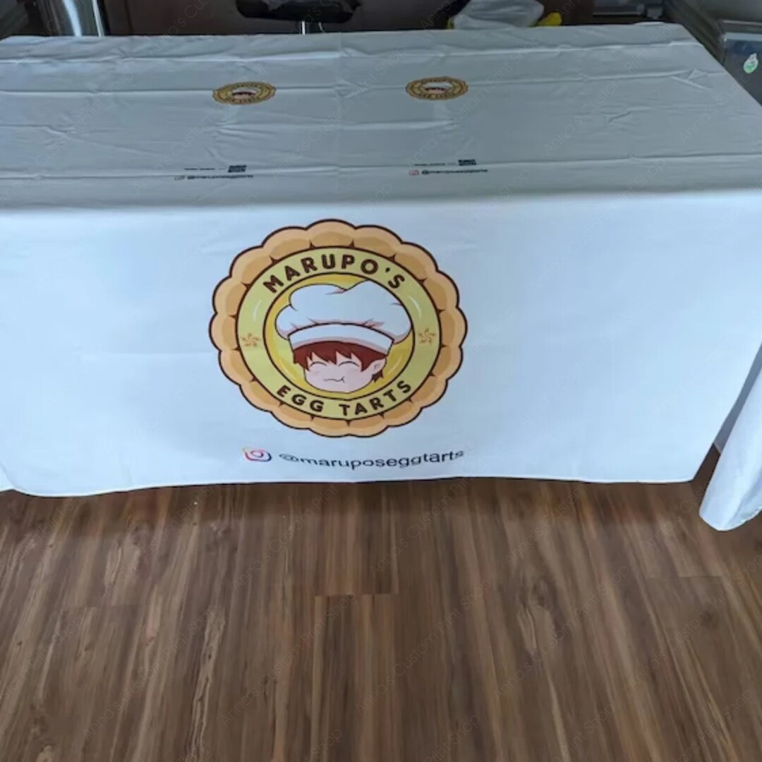 Custom Logo Tablecloth for Vendor Display Show, Your Logo Table Cover ...