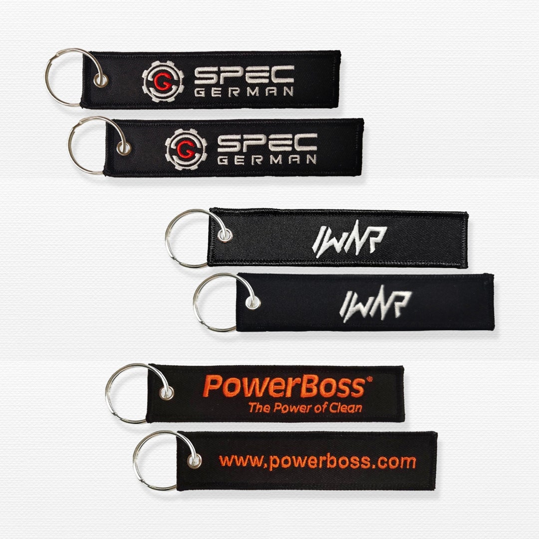 Custom Twill Logo Keychains Personalized Embroidered - Etsy