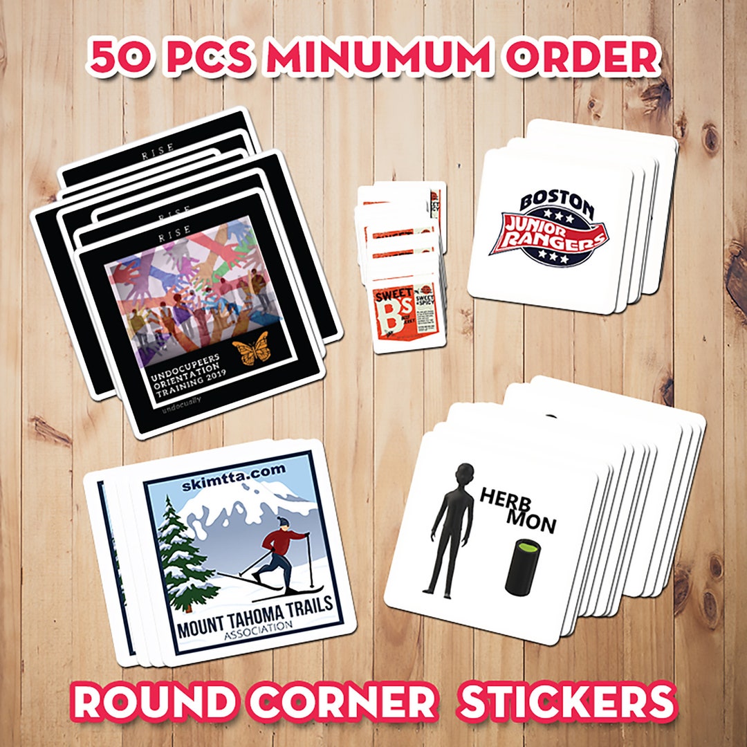 Custom Rounded Corner Sticker Printing Logo Label Stickers Vinyl Paper ...