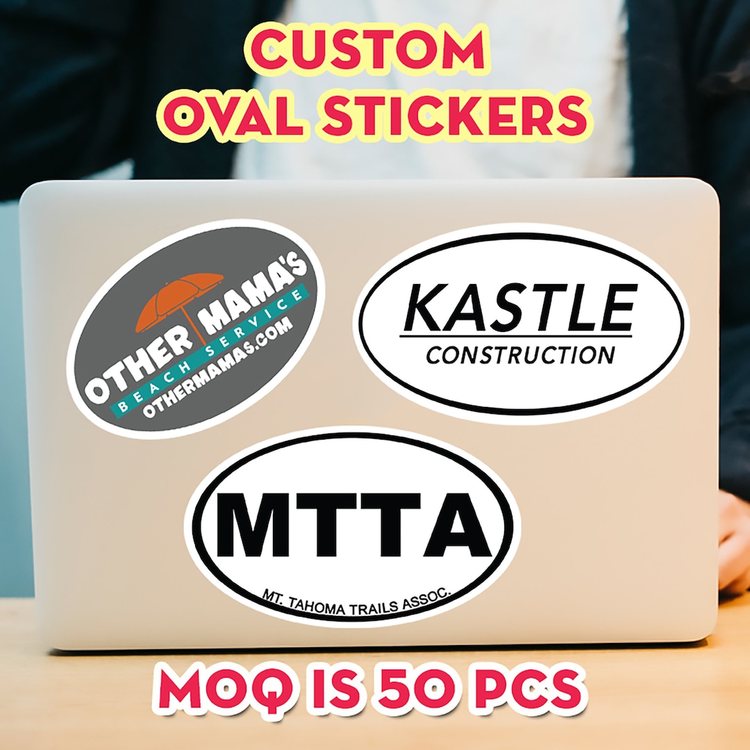 Custom Oval Laptop Sticker for Brand Company Logo With Hi-quality ...