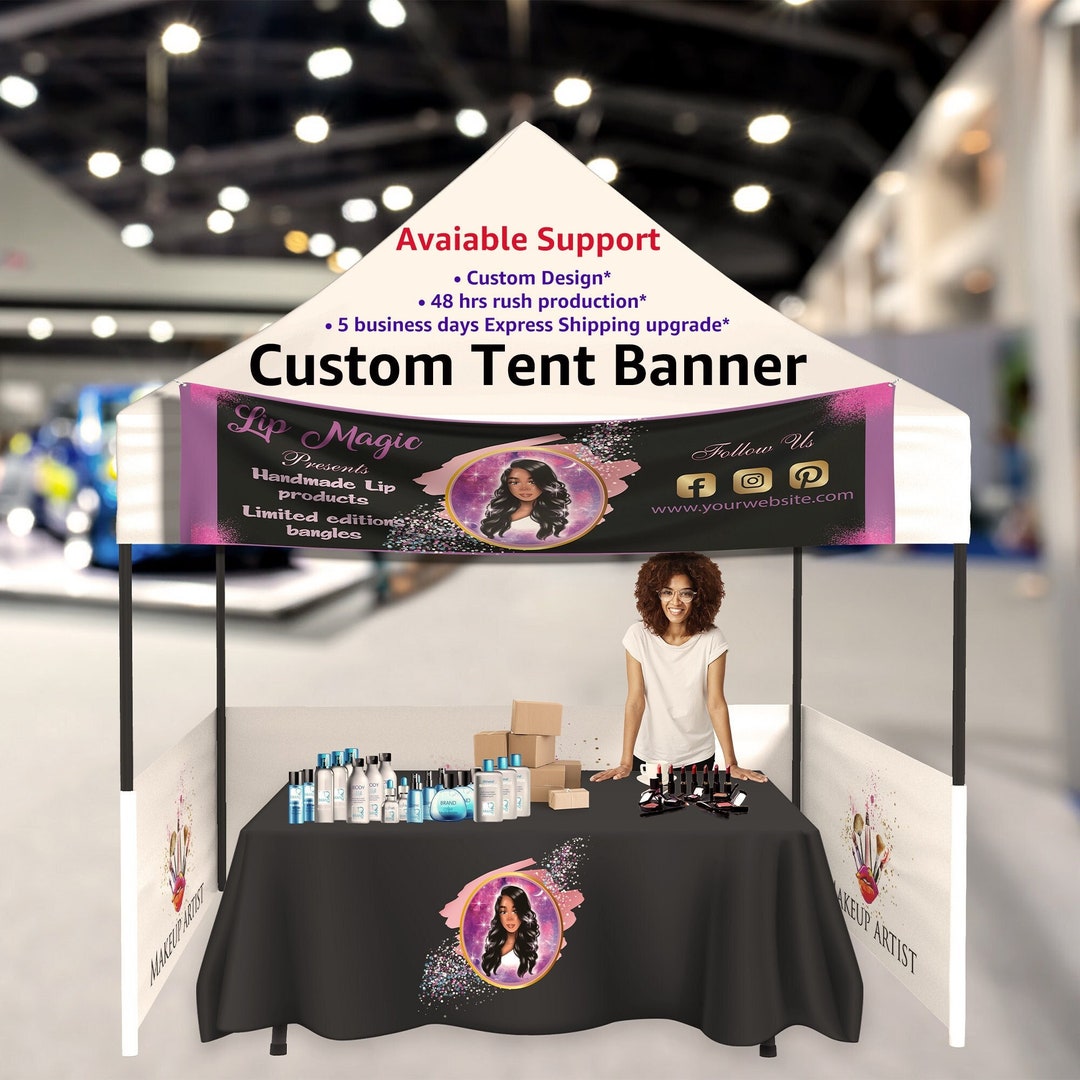 Tent Banner Custom Logo, Personalized Tent Banner for Trade Show Craft ...