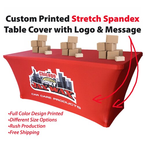 4/6/8ft Custom Stretch Spandex Table Cover With Logo or Brand - Etsy