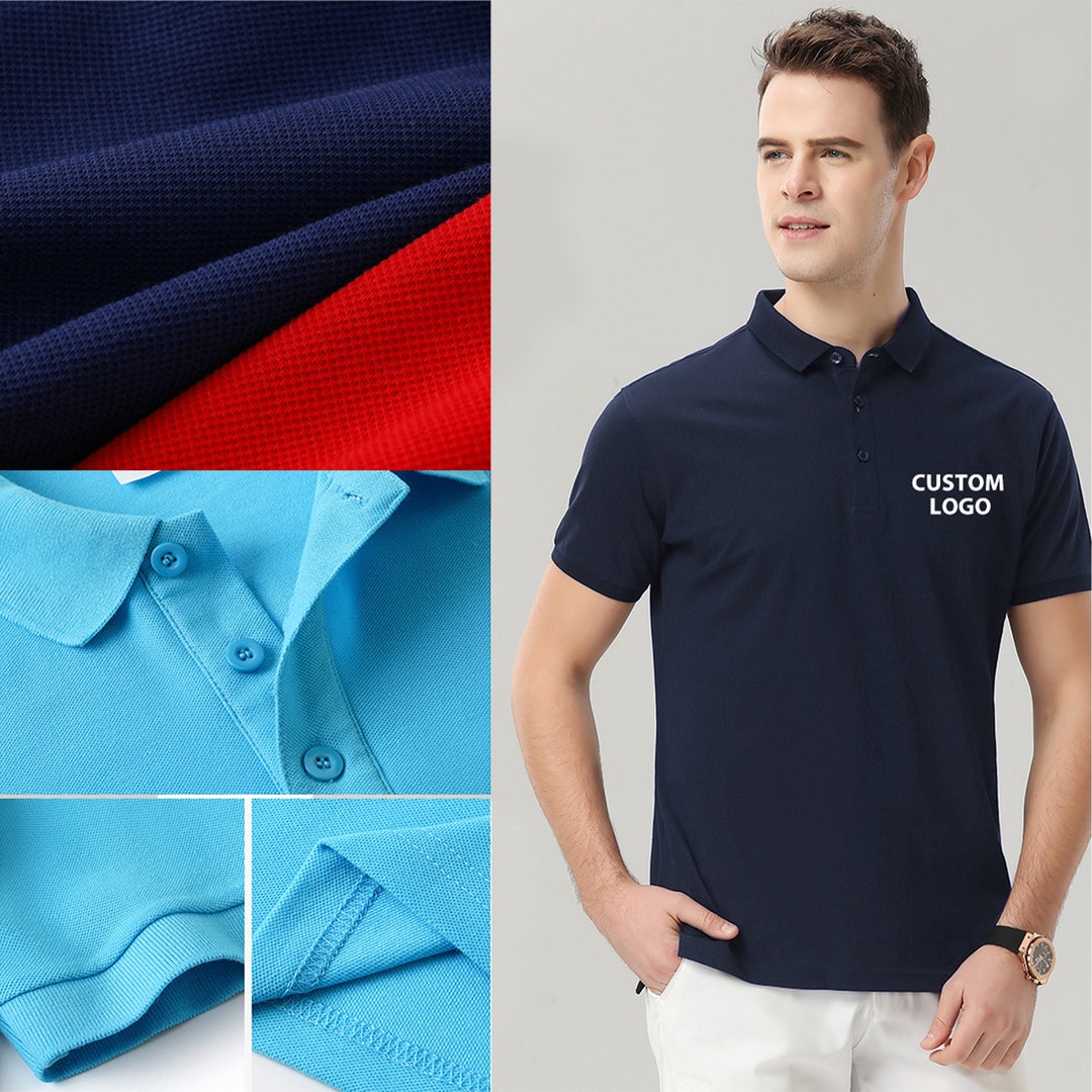 Custom Cotton Fabric Polo Tshirt With Printed Logo - Etsy
