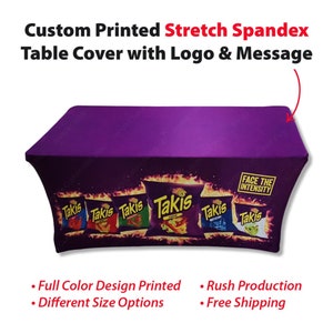 4/6/8ft Custom Stretch Spandex Table Cover With Logo or Brand - Etsy