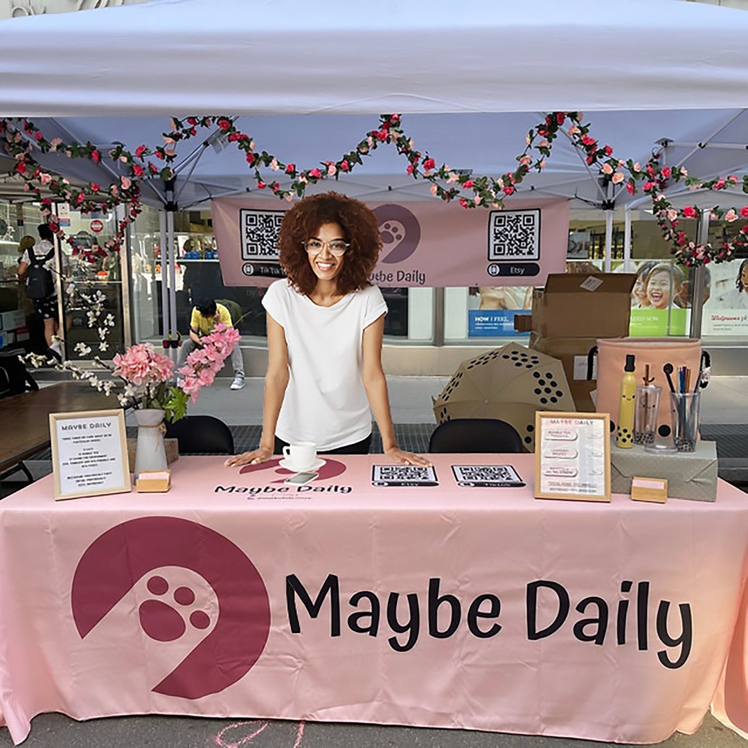 Your Brand Printed on Tablecloth for Trade Shows, Pop up Shop, Craft ...