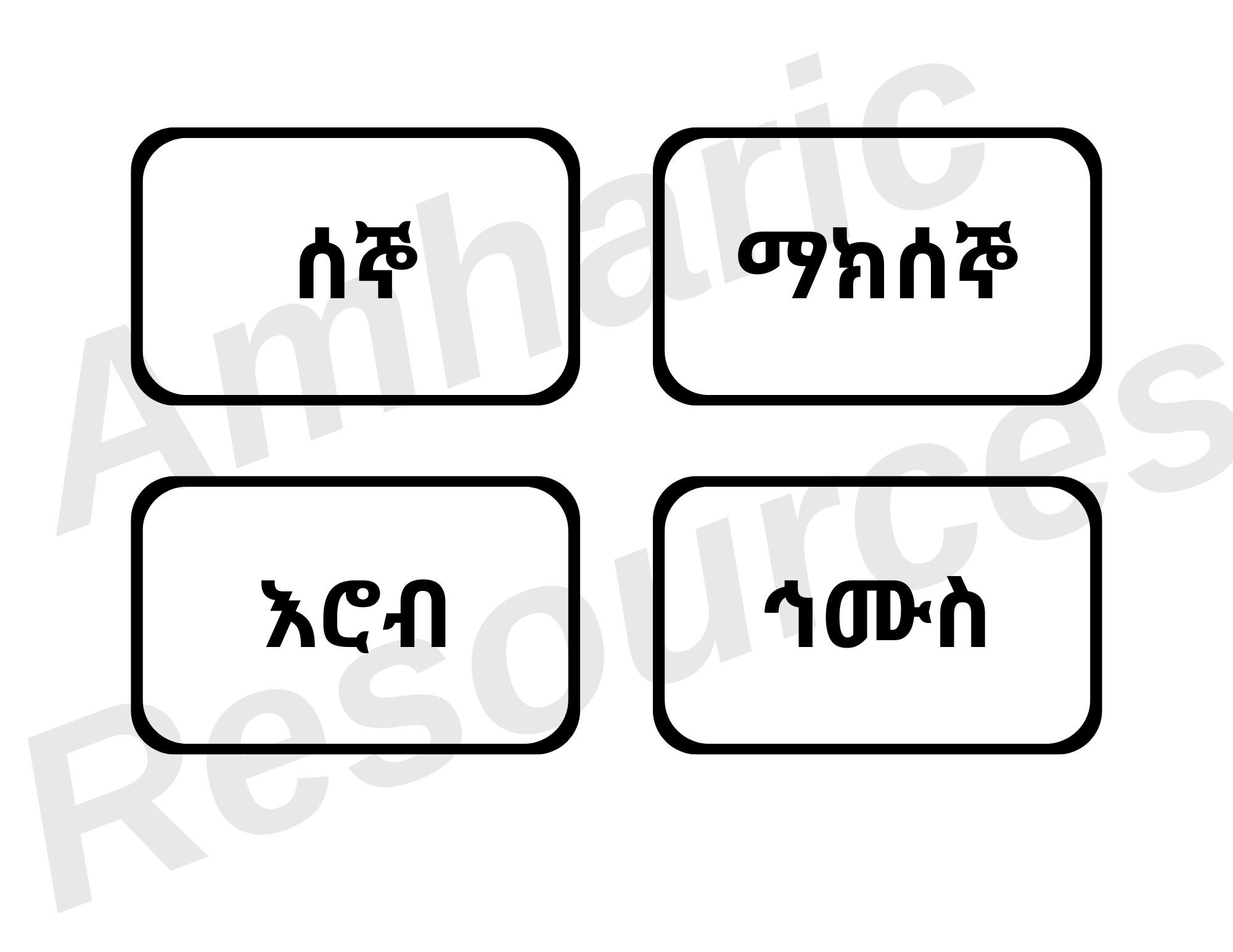 Days of the Week Amharic Flashcards - Etsy