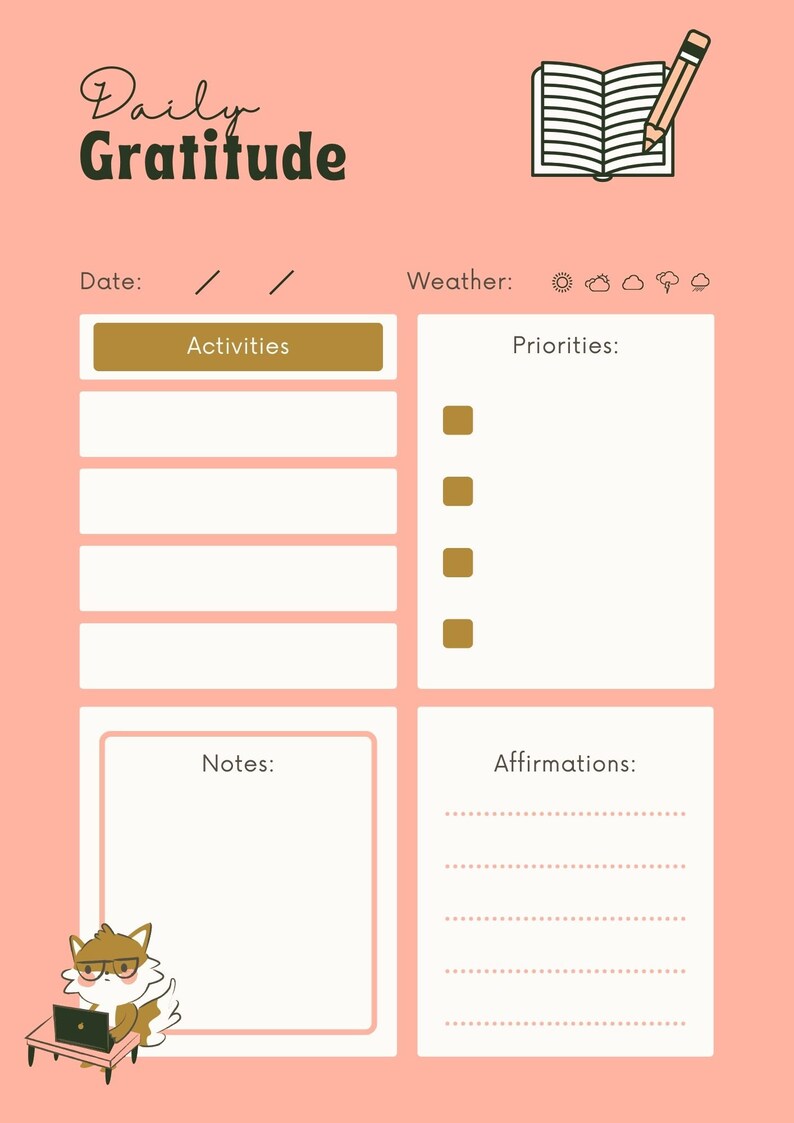 Digital Gratitude Journal - Etsy