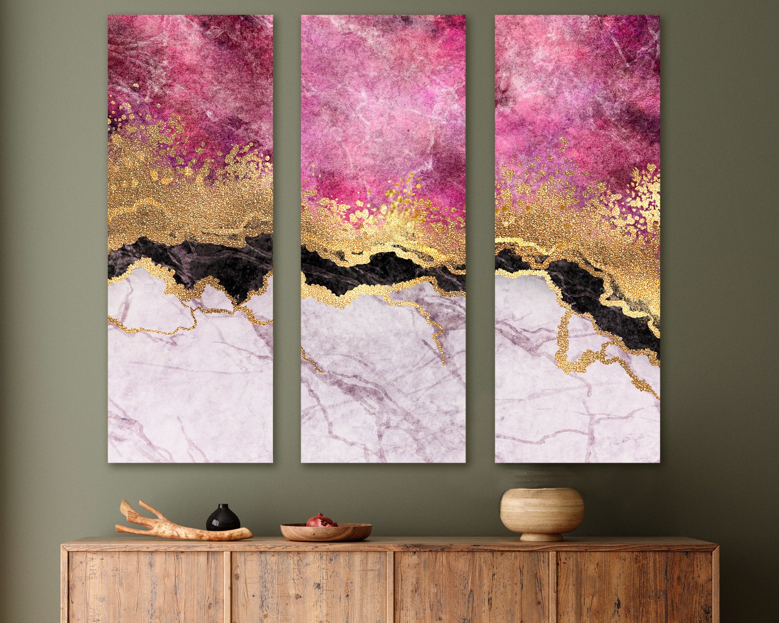 Rosa Marmor Zimmer HD Drucke Leinwand Poster Home Decor Gold | Etsy
