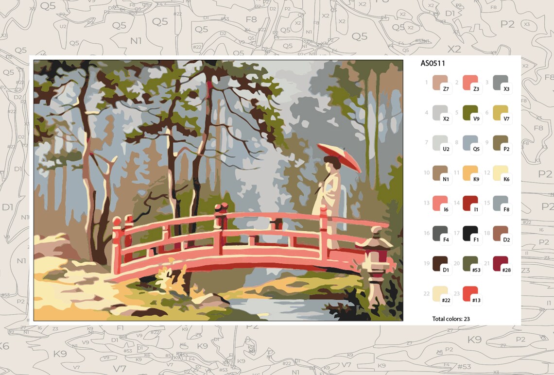 Forest Printable Coloring Page Printable Color by Numbers Adult Craft ...