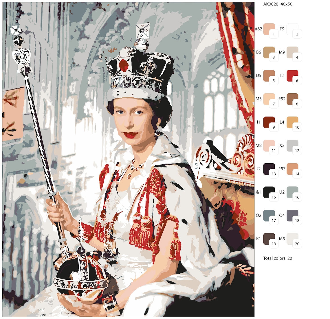 Queen Elizabeth II Coronation Unique DIY Set for Painter Handmade Home ...