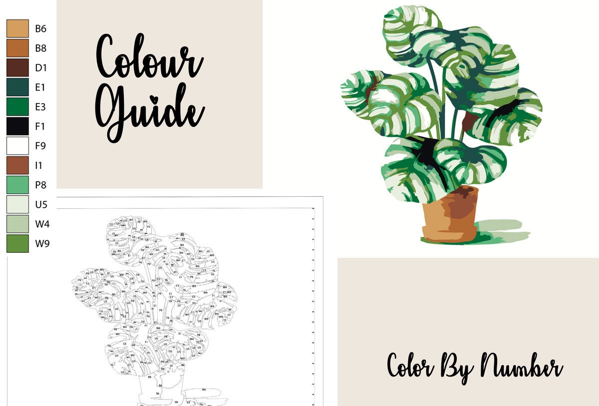 Flower in a Pot Art Project DIY Painting Flower Paint by Number Kit ...