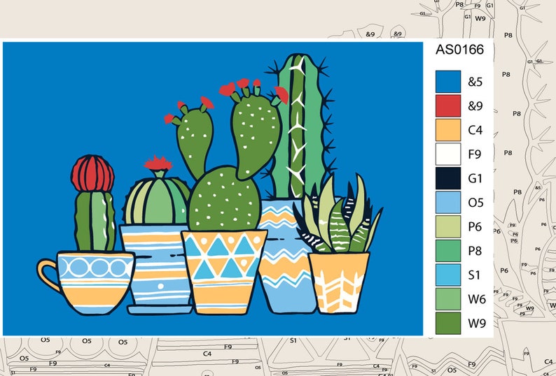 Cactus Blossom Painting by Numbers Cactus Coloring Page - Etsy