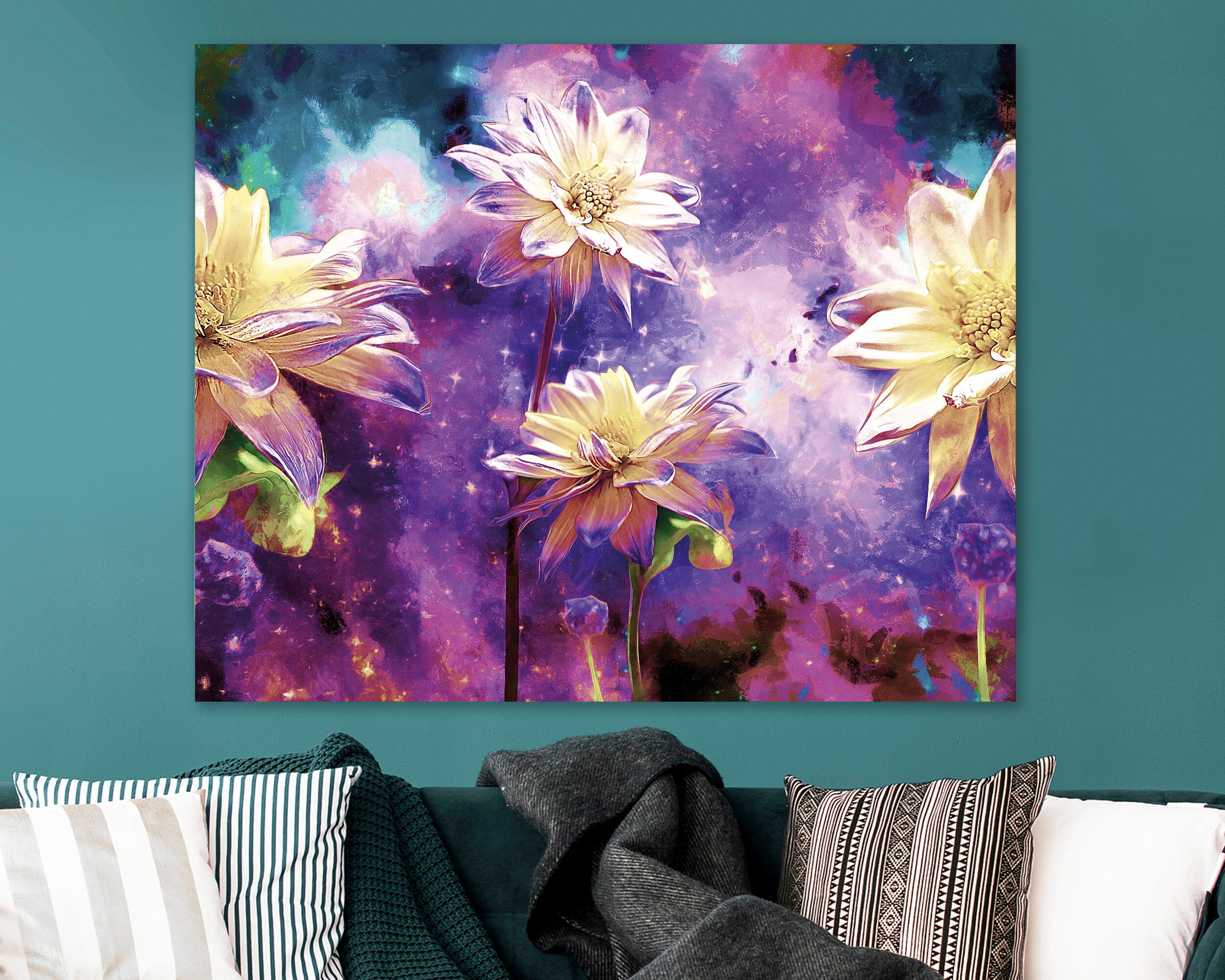 Lotus Wall Art Paintings Panel Wall Pictures Posters For Room | Etsy