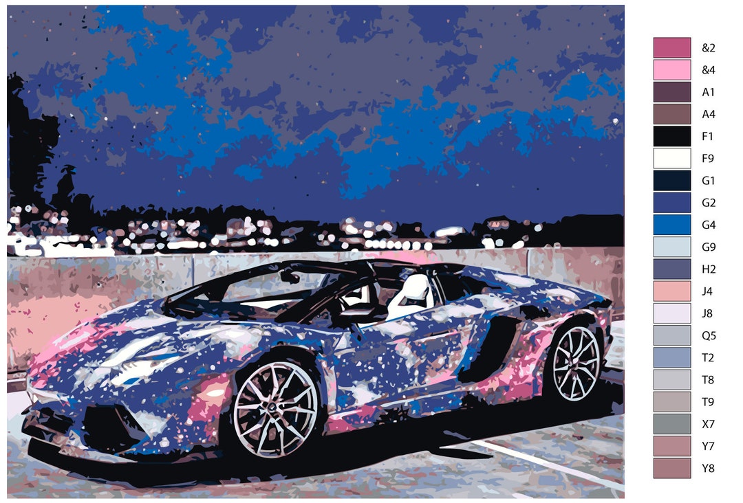 Race Car Acrylic Painting Home Decor Paint by Numbers Painting Kit ...