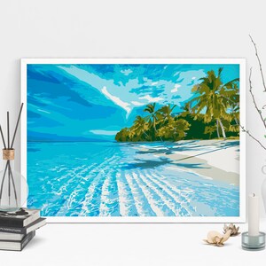 Ocean Art Color by Number Kit Printable Beach Color by Number Nature ...