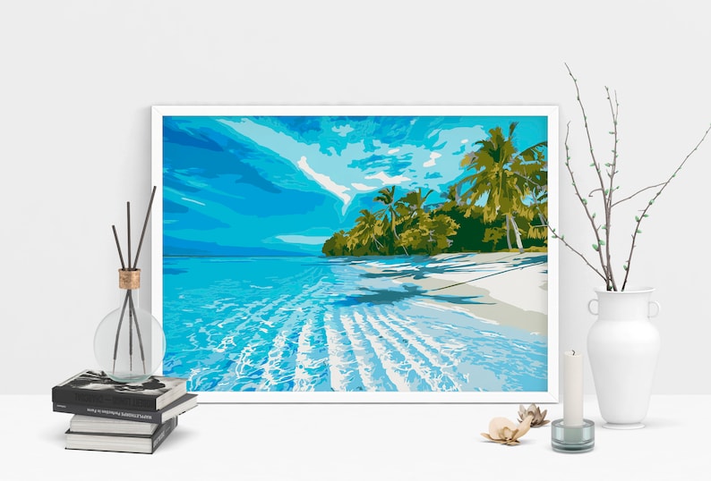 Ocean Art Color by Number Kit Printable Beach Color by Number - Etsy