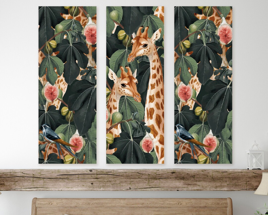 Giraffe 5 Panels Large Paintings Figs HD Printed Posters Canvas ...