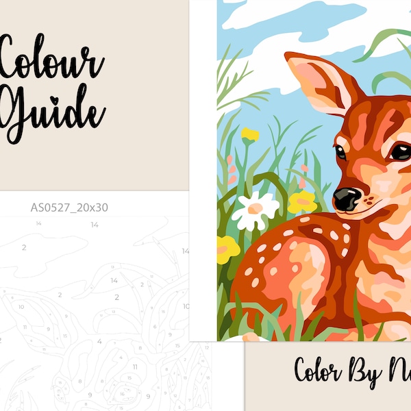 Paint by Number Deer - Etsy