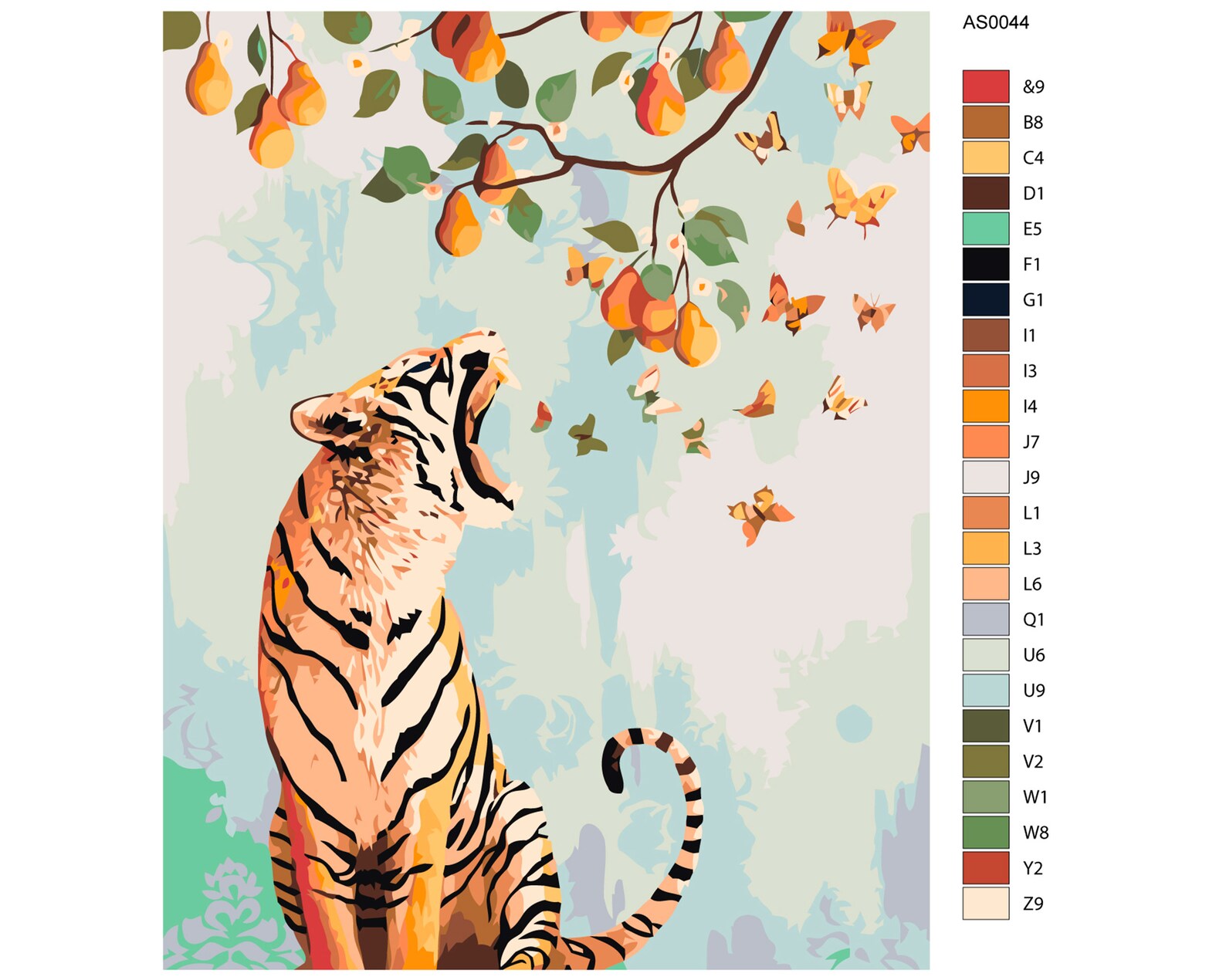 Tiger DIY Set Painting by Numbers High-quality Butterflies Picture With ...