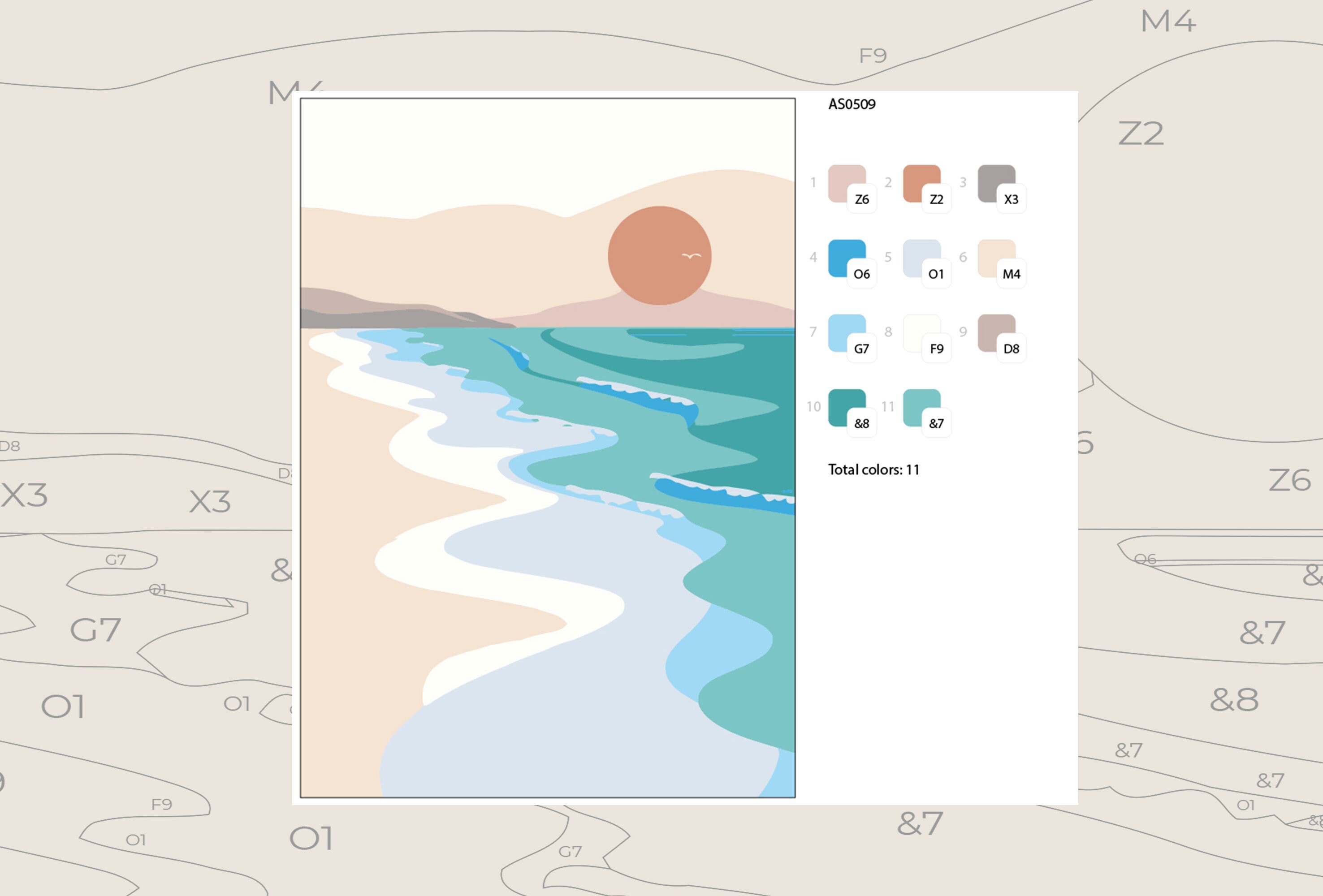 Ocean Art Color by Number Kit Printable Beach Color by Number Art ...
