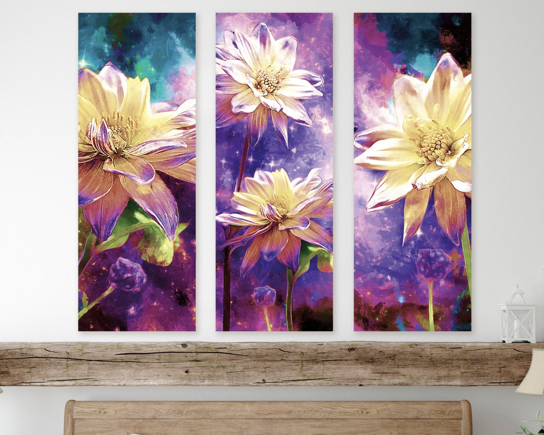 Lotus Wall Art Paintings Panel Wall Pictures Posters for Room White ...