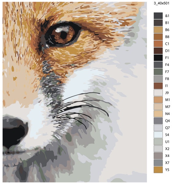 Fox Painting by Numbers DIY Kit Paint by Number Animal Design - Etsy