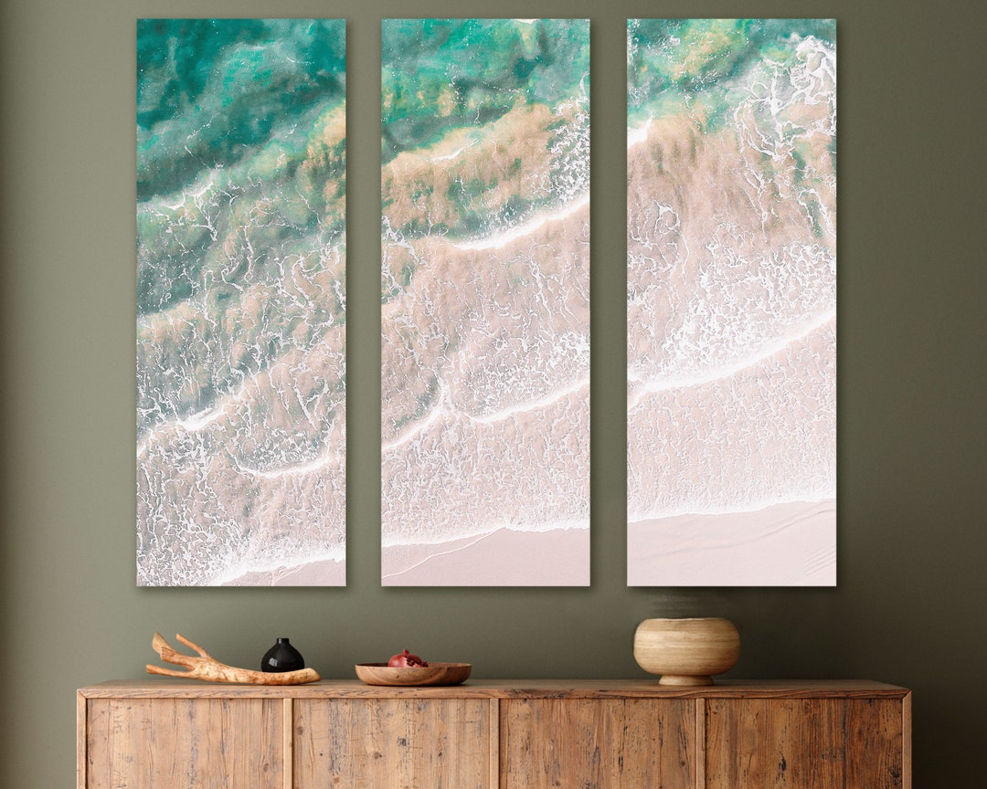Beach Wall Panels With Frame 5 Canvas Prints With Unique Design Ocean ...