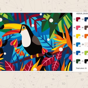 Toucan Painting by Numbers Color by Numbers Kit Tropical Forest ...