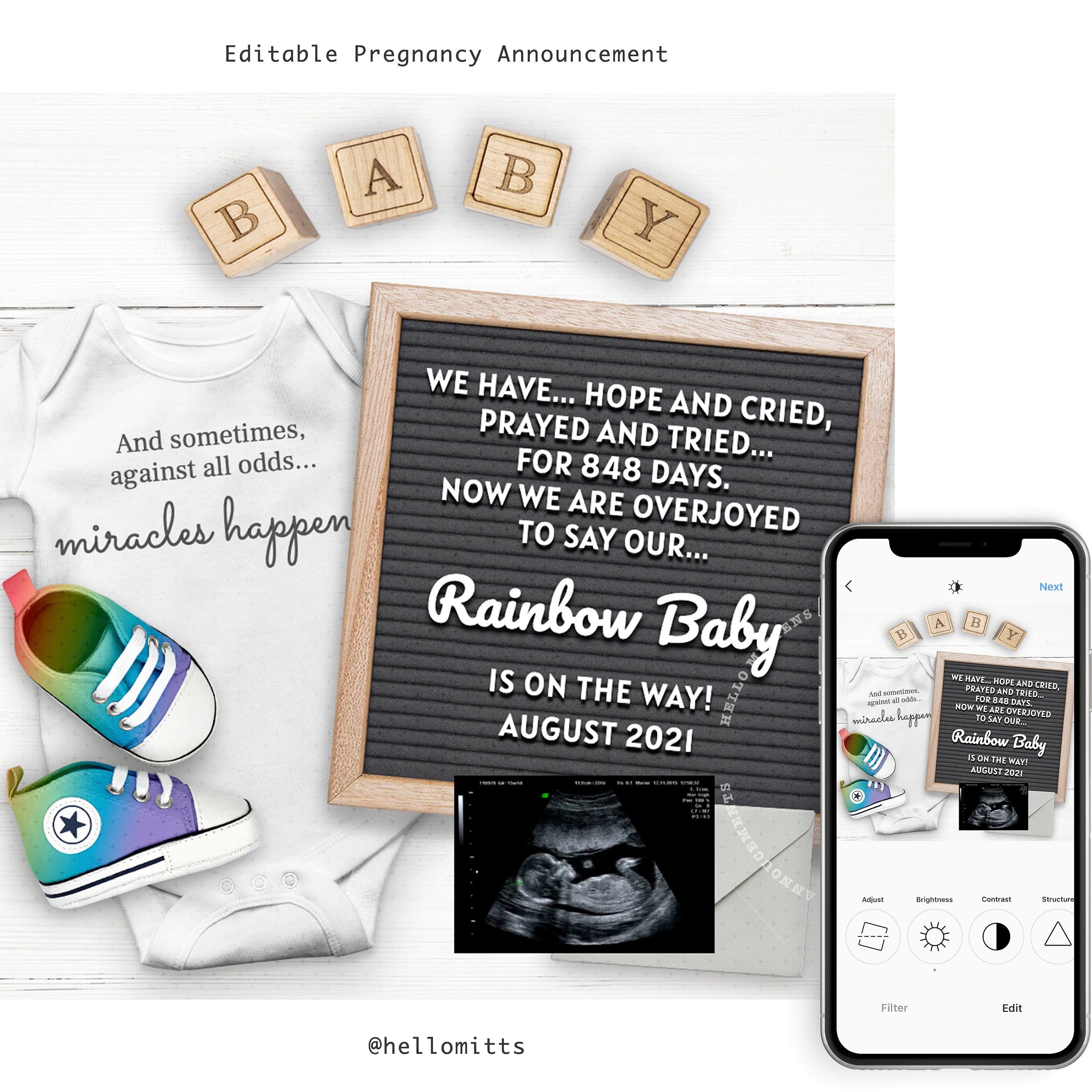 Editable Pregnancy Announcement Template