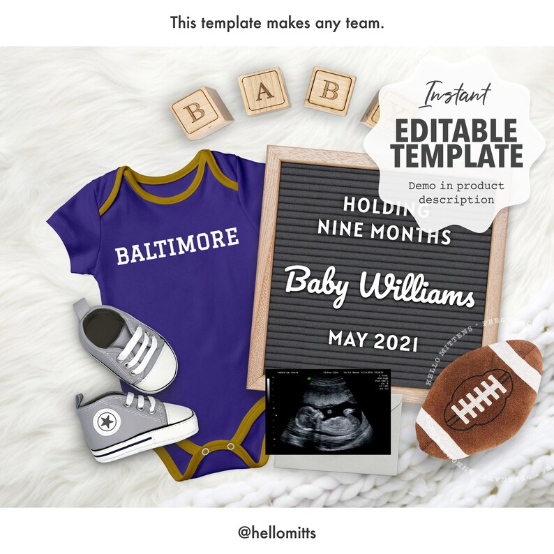 Digital Baby Announcement / Pregnancy Announcement / Editable - Etsy
