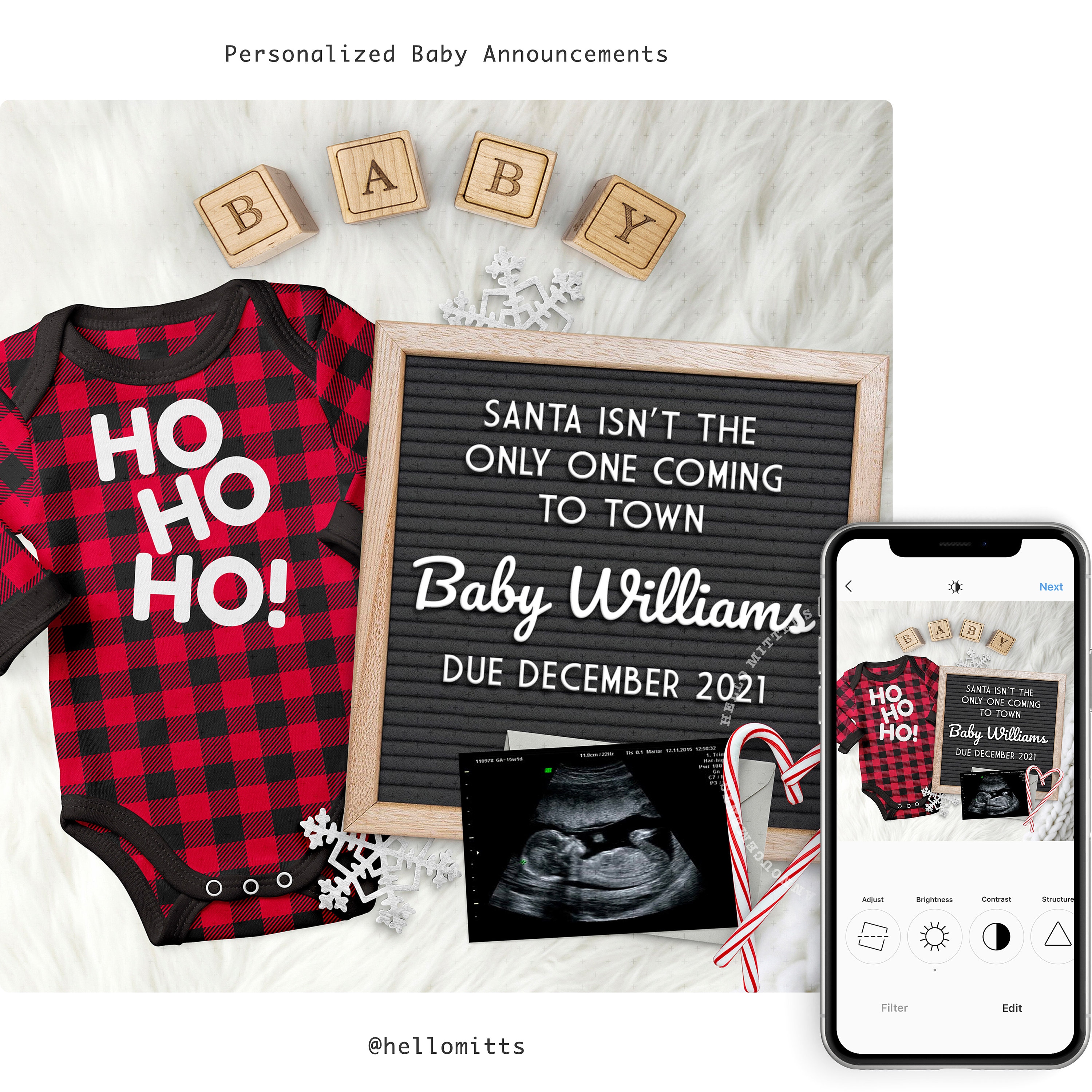 Digital Baby Announcement Pregnancy Reveal for Social Media - Etsy