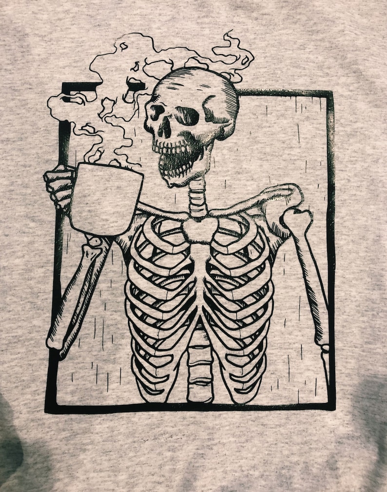 Caffeinated Skeleton - Etsy
