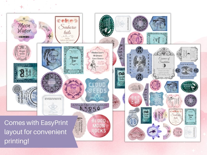 21 Pastel Potion Labels - Etsy