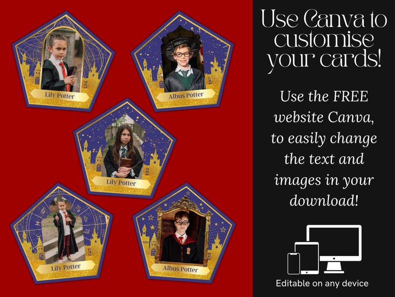 Customisable Chocolate Frog Cards - Etsy