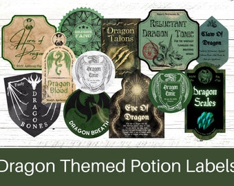 Dragon Themed Potion Labels RED - Etsy