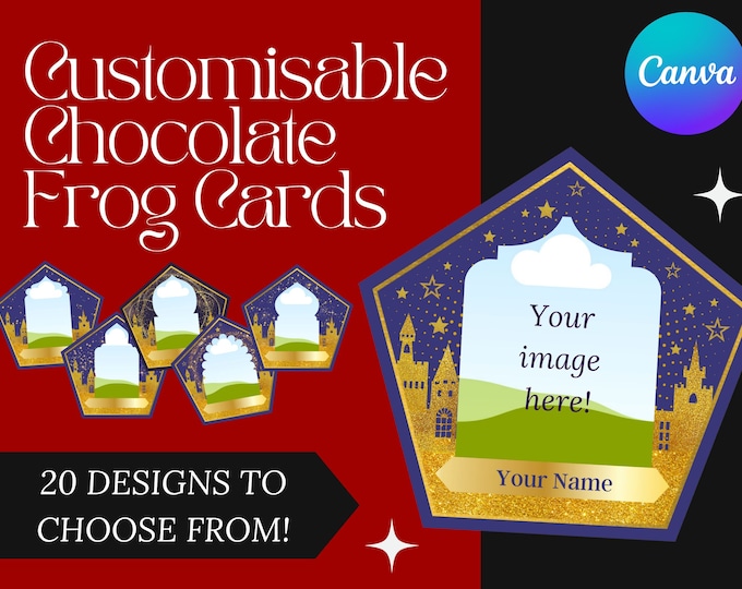 Chocolate Frog Wizard Birthday Party Stickers or Tags 2.5 & 3.5 Hight ...