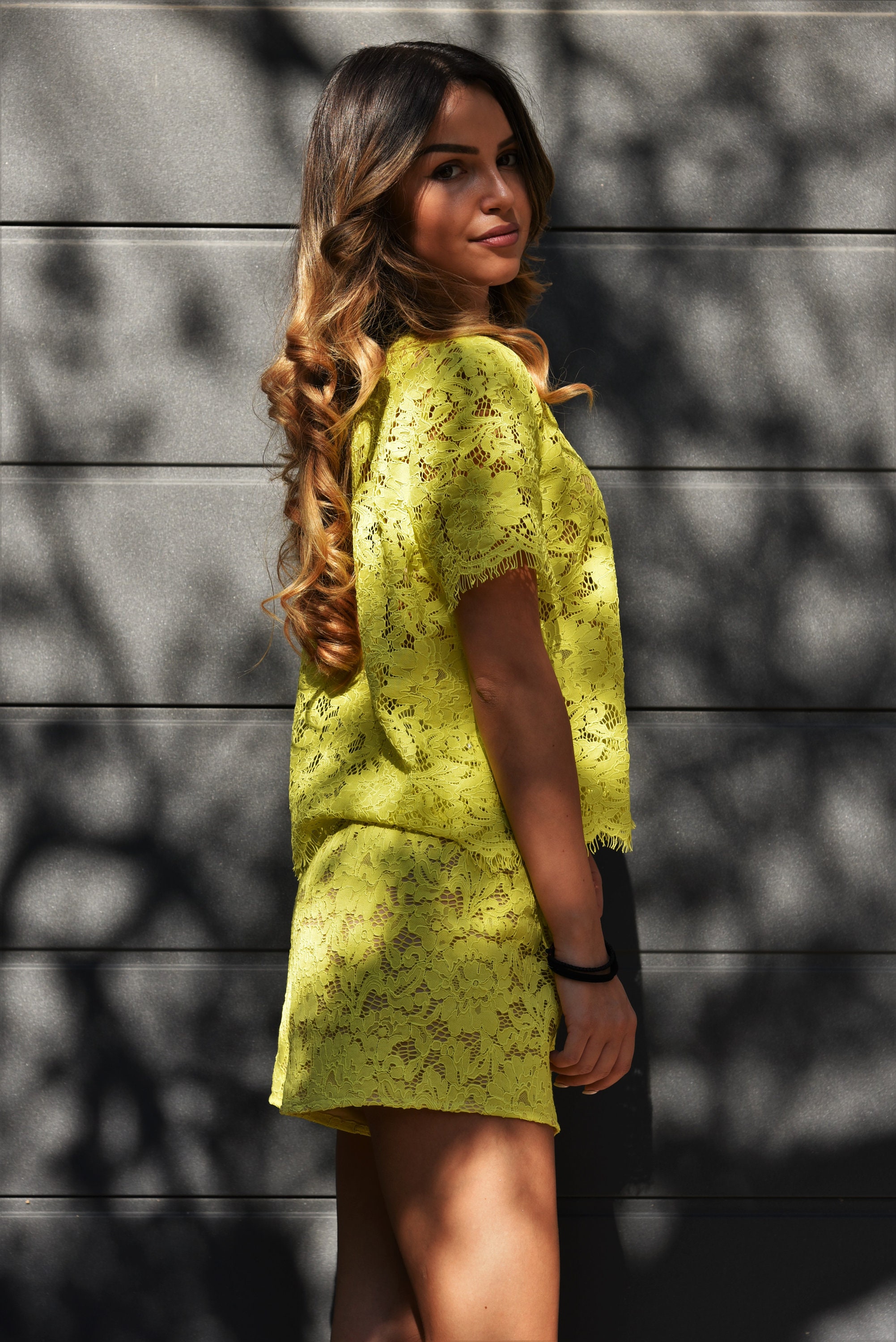 Women's Two Piece Set/Yellow Suit/Two Piece Outfit/Lace | Etsy