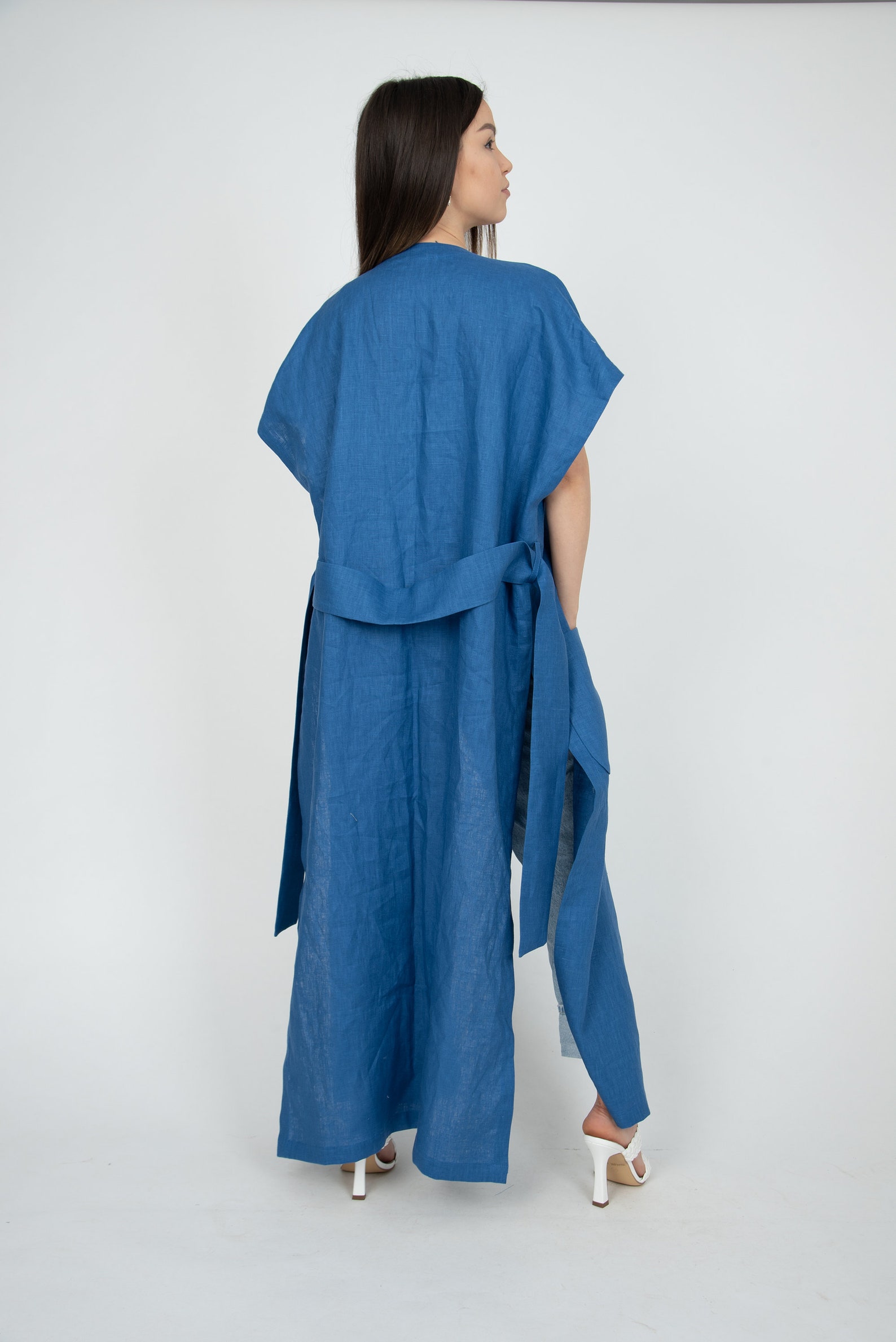 Linen Vest Women/Linen Long Vest/Linen Kimono Vest/Linen Vest | Etsy