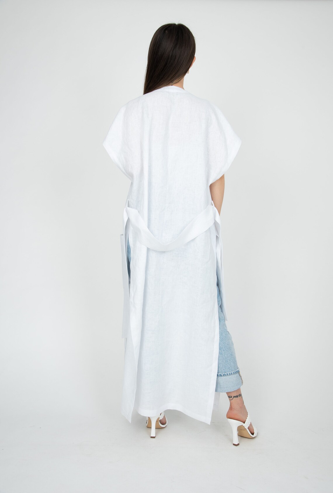 Linen Vest Women/Linen Long Vest/Handmade Linen Vest/Linen | Etsy