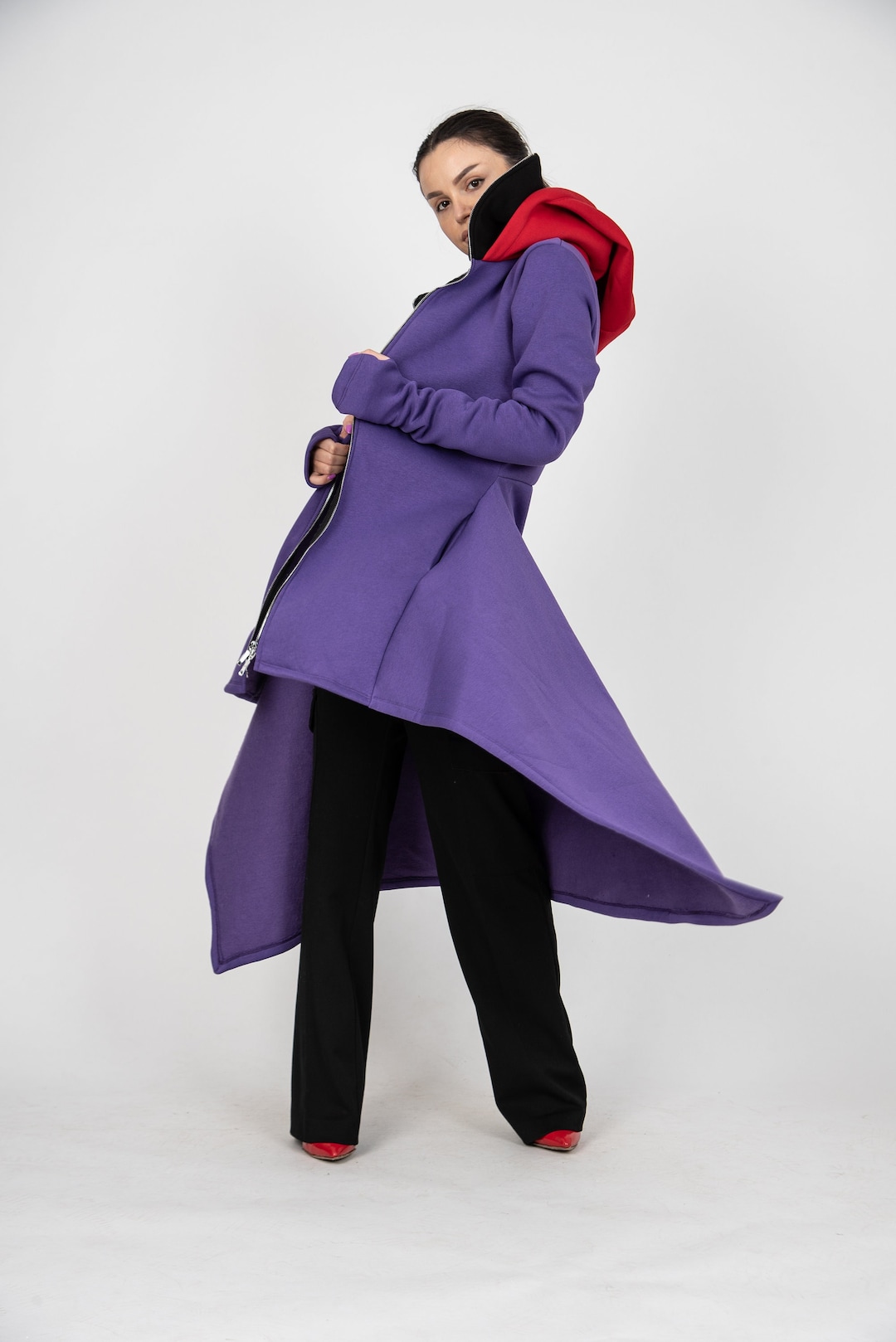 Asymmetrical French Terry Coat: Oversized Streetstyle Jacket - Etsy