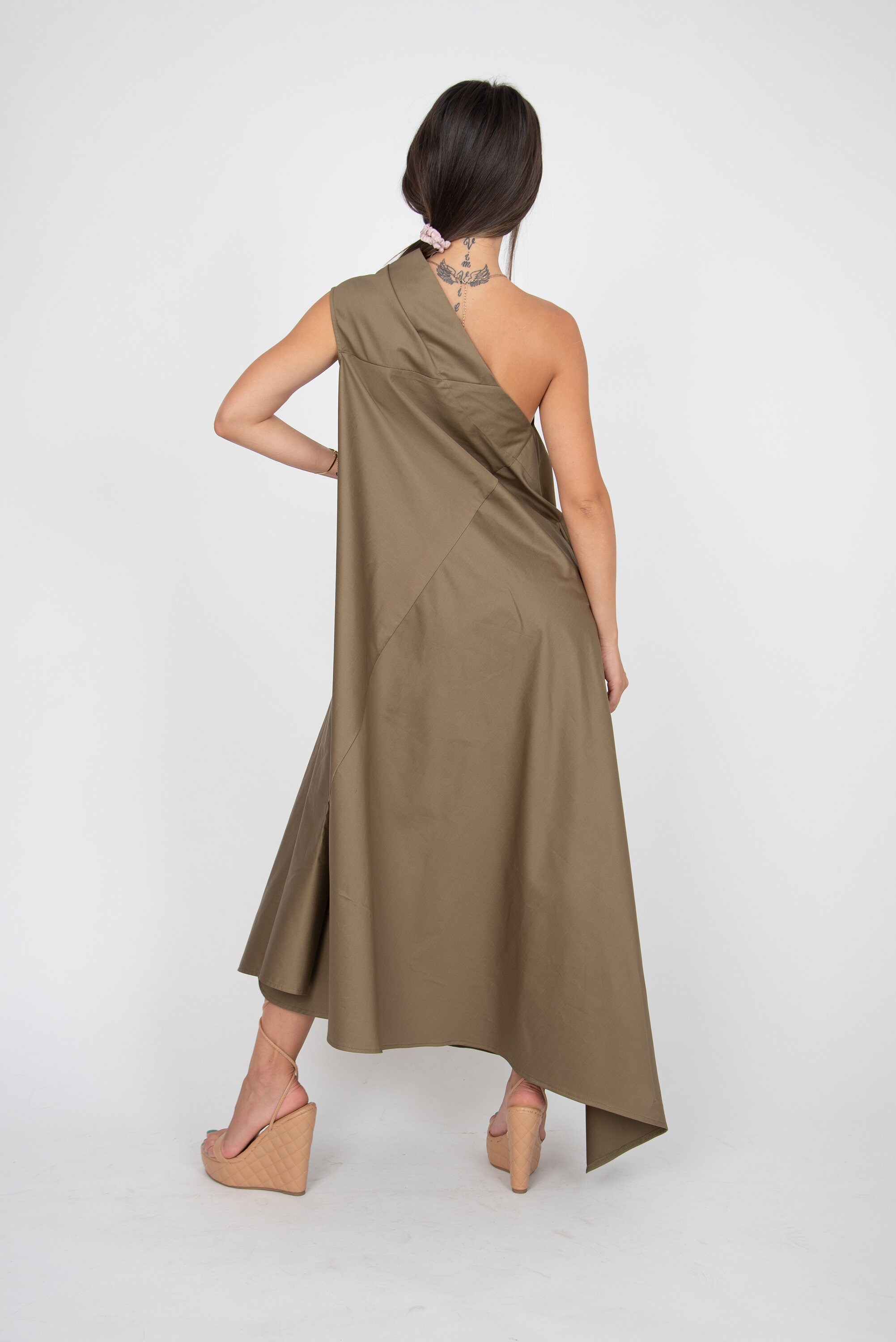 One Shoulder Dress/asymmetrical Long Dress/kaftan Maxi Dress ...