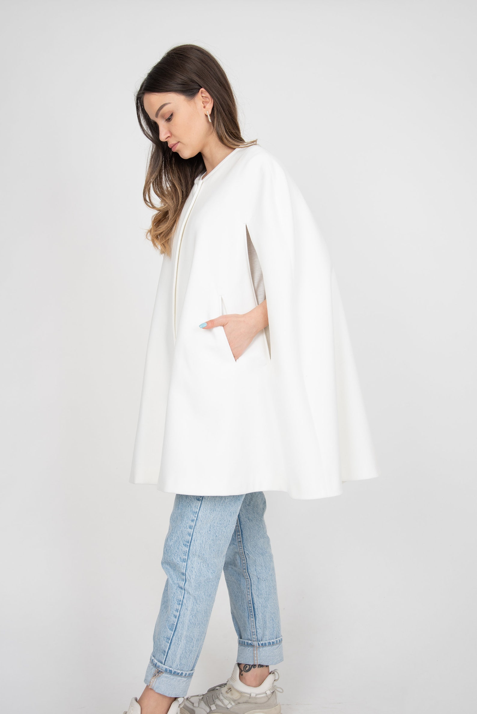 Wool Cape Coat/winter Cape Coat/fashion Jacket/cape Coat/windproof ...