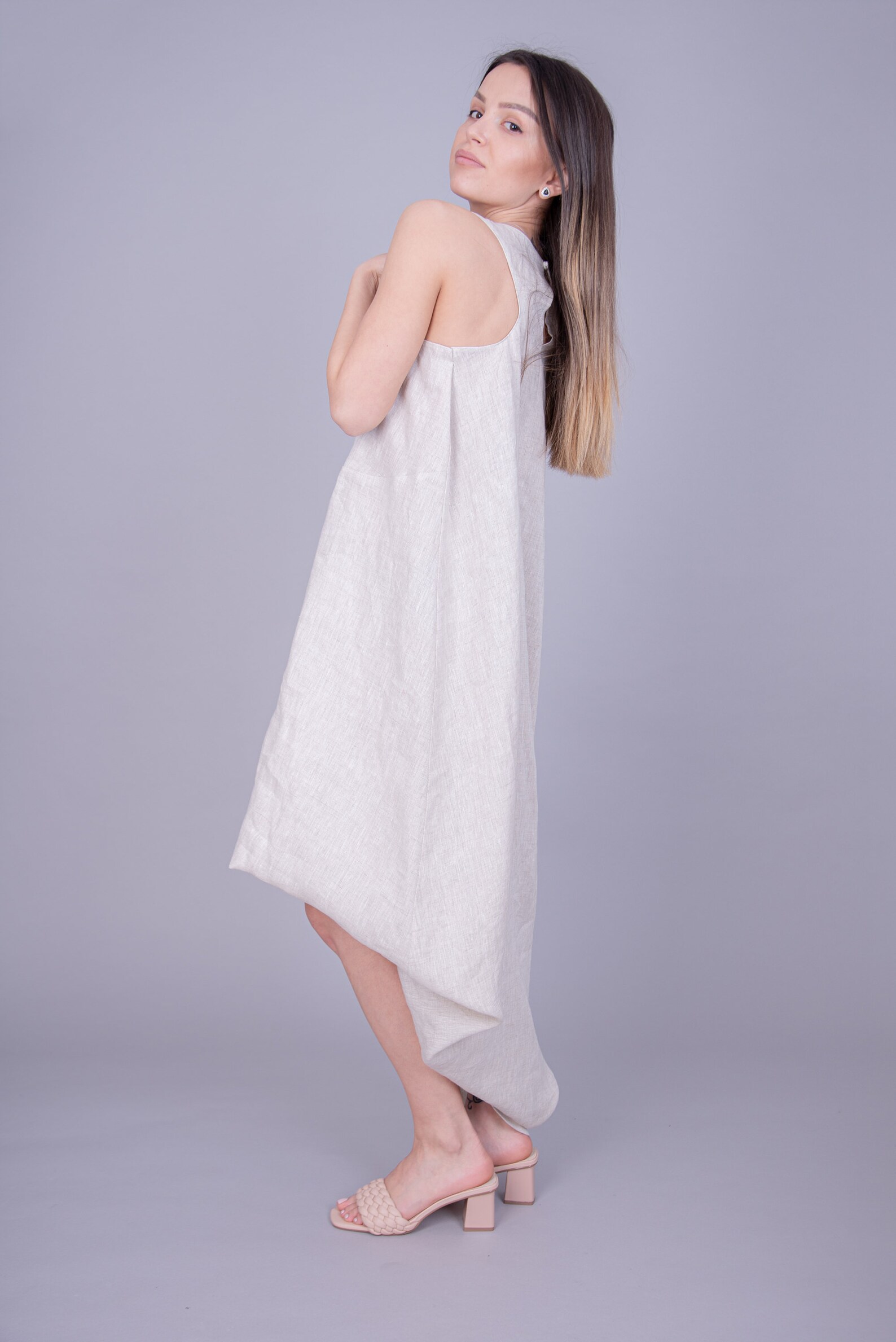 Linen Convertible Dress/Flax Clothing/Flax Dress/Kaftan Maxi | Etsy