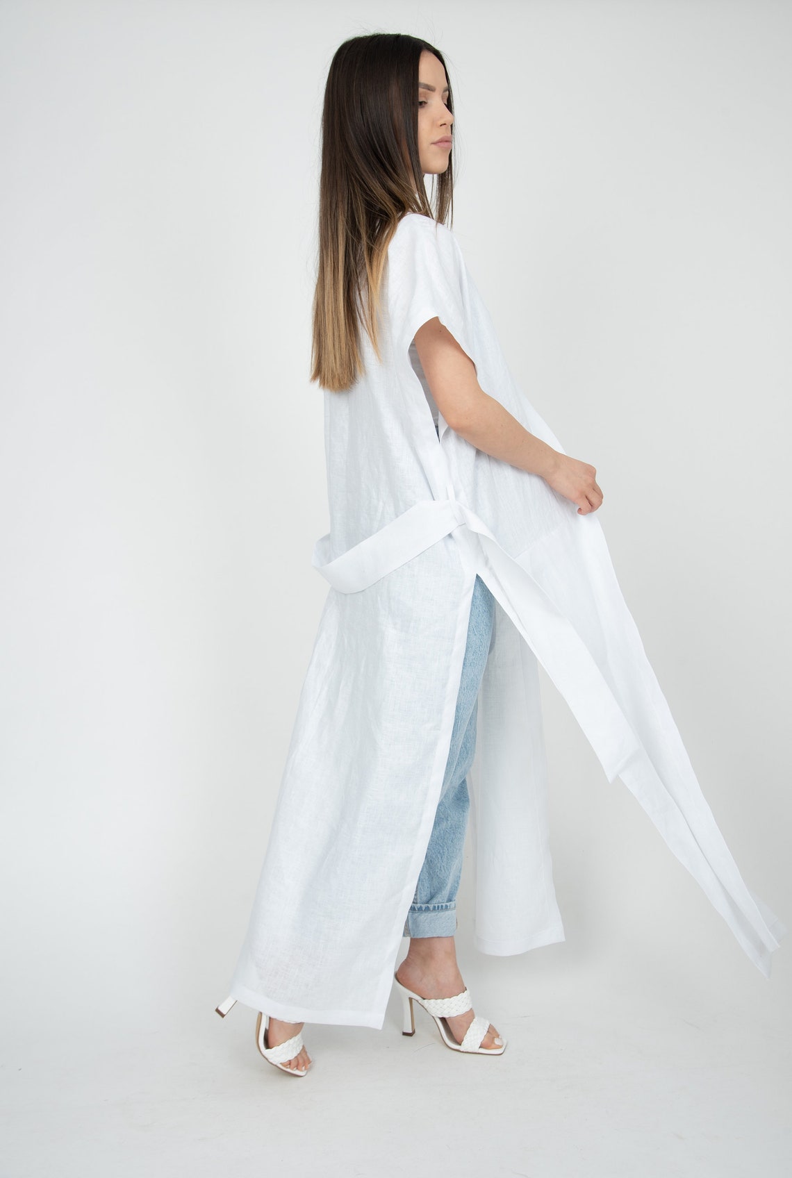 Linen Vest Women/Linen Long Vest/Handmade Linen Vest/Linen | Etsy